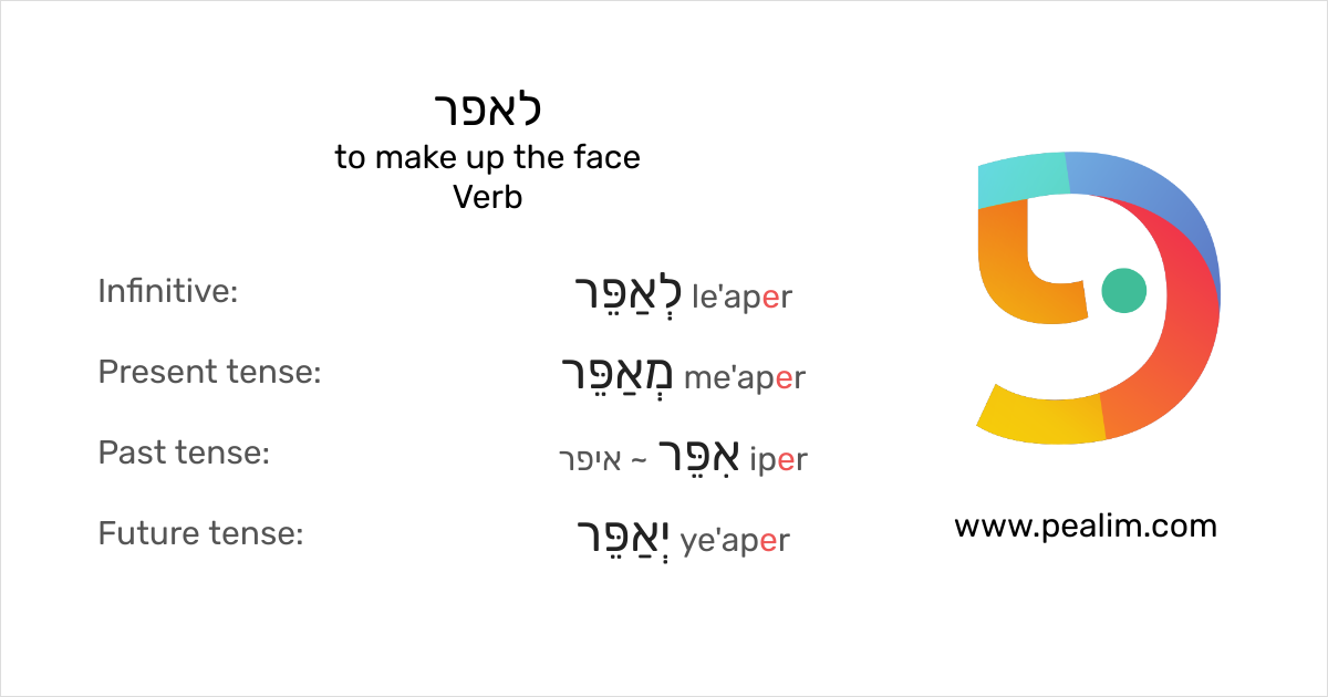 לאפר – to make up the face – Hebrew conjugation tables