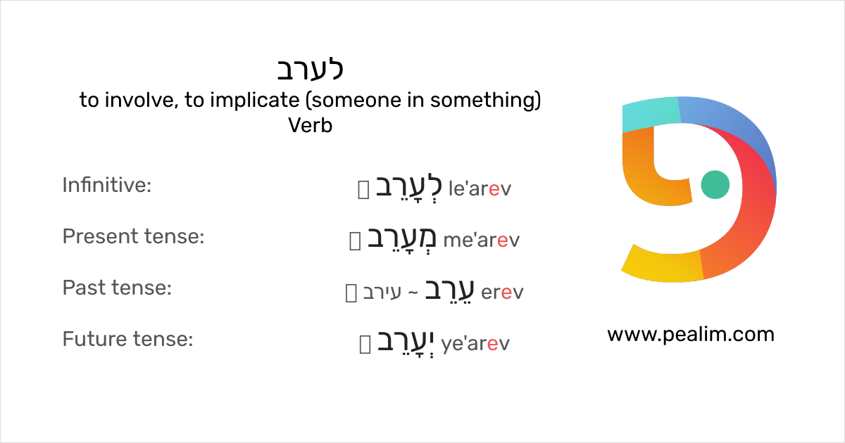 לערב – to involve, to implicate (someone in something) – Hebrew ...