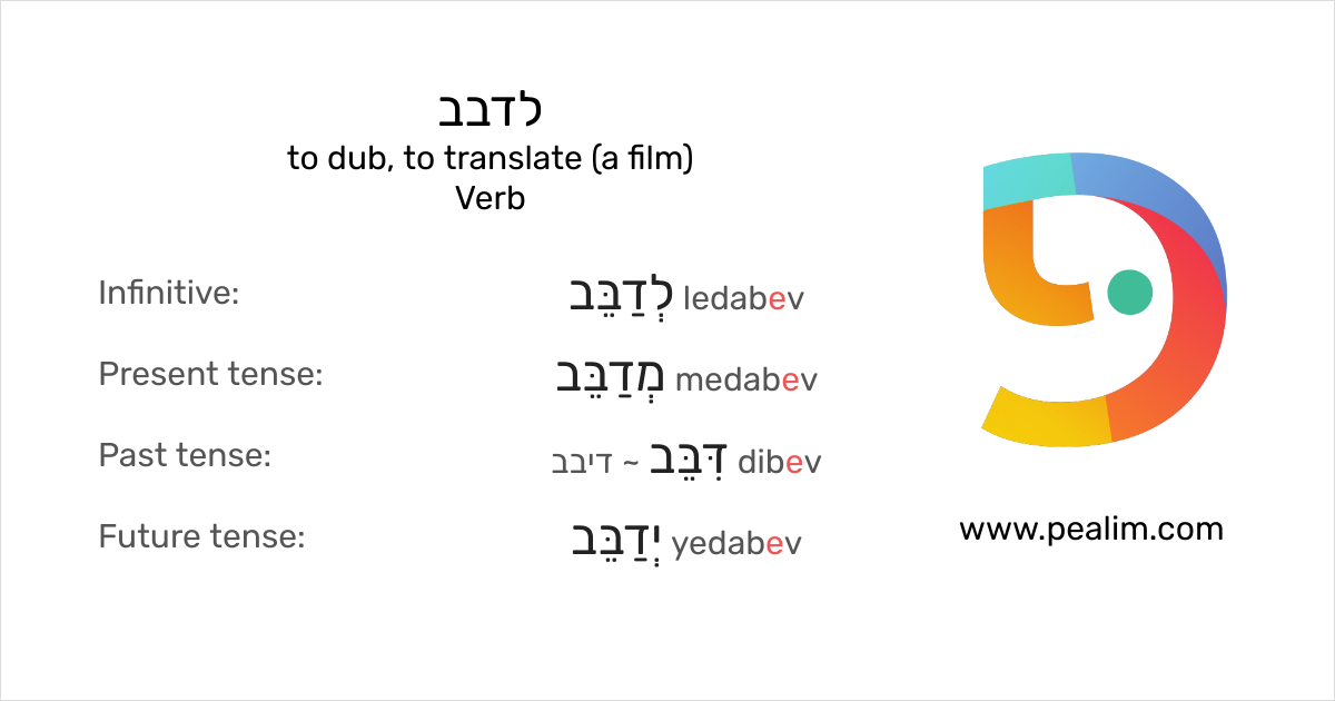 לדבב – to dub, to translate (a film) – Hebrew conjugation tables