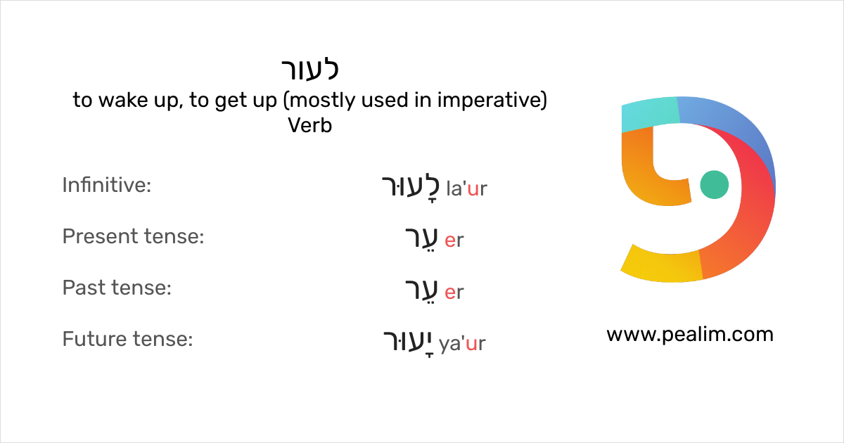 לעור – to wake up, to get up (mostly used in imperative) – Hebrew ...