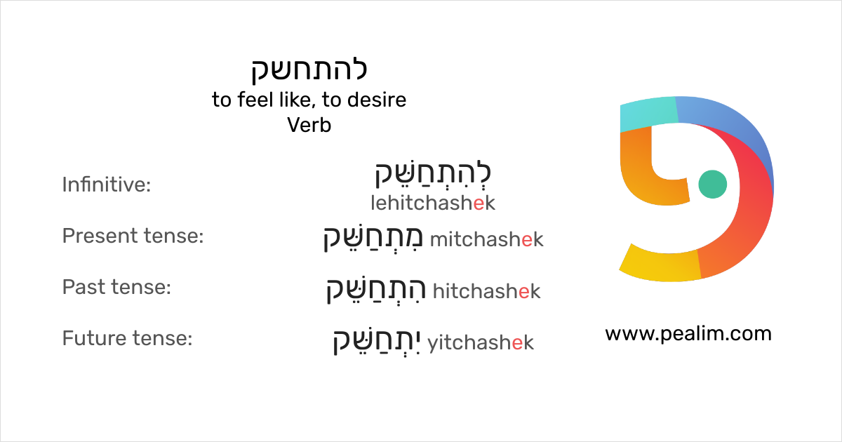 להתחשק – to feel like, to desire – Hebrew conjugation tables