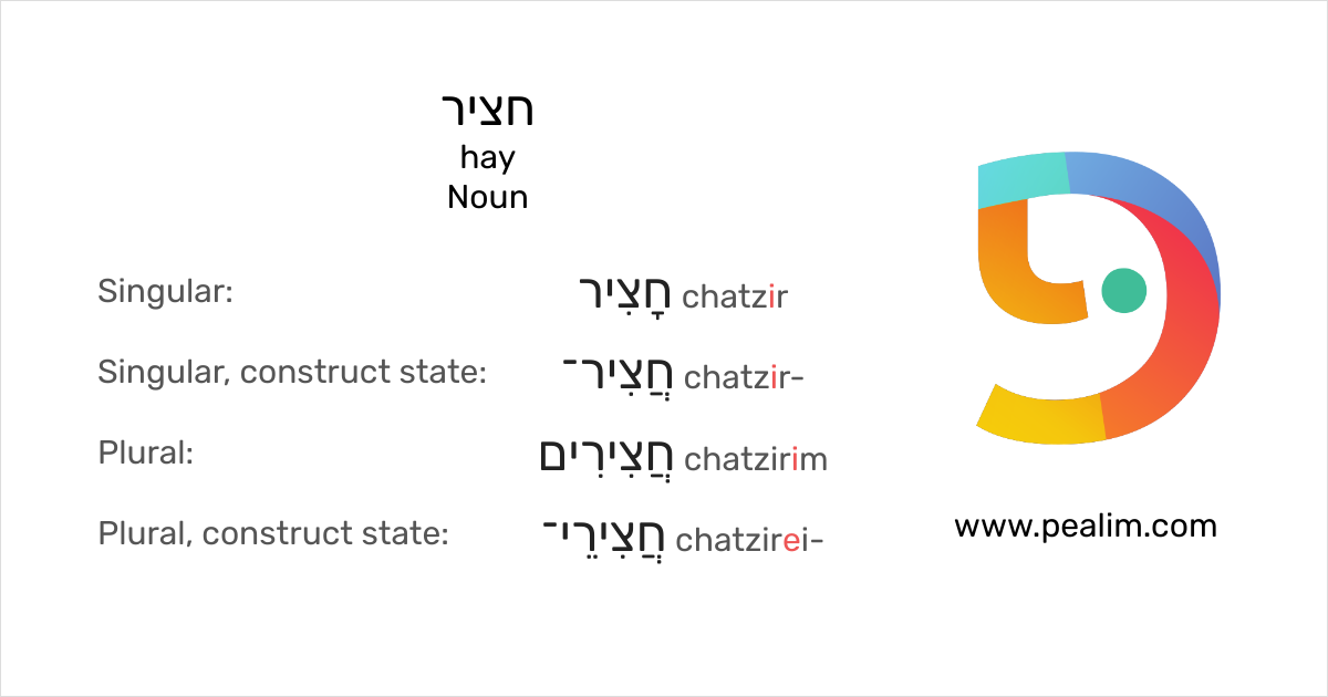 חציר – hay – Hebrew conjugation tables