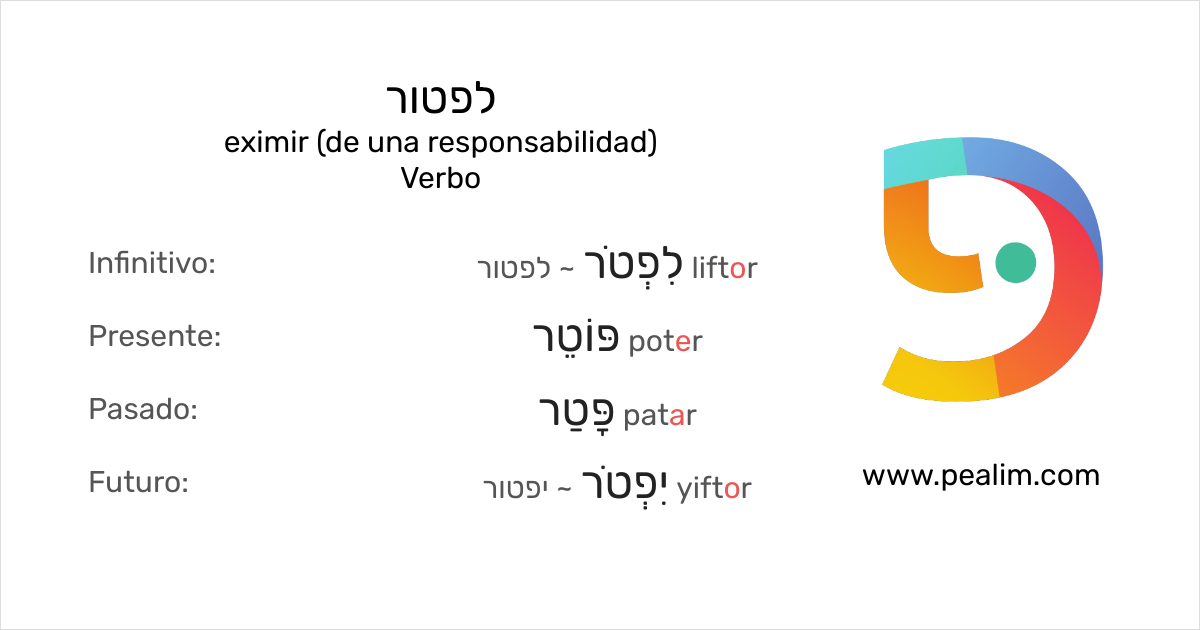 לפטור – eximir (de una responsabilidad) – Tablas de conjugación en hebreo