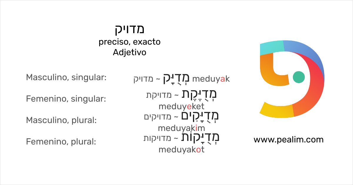 מדויק – preciso, exacto – Tablas de conjugación en hebreo