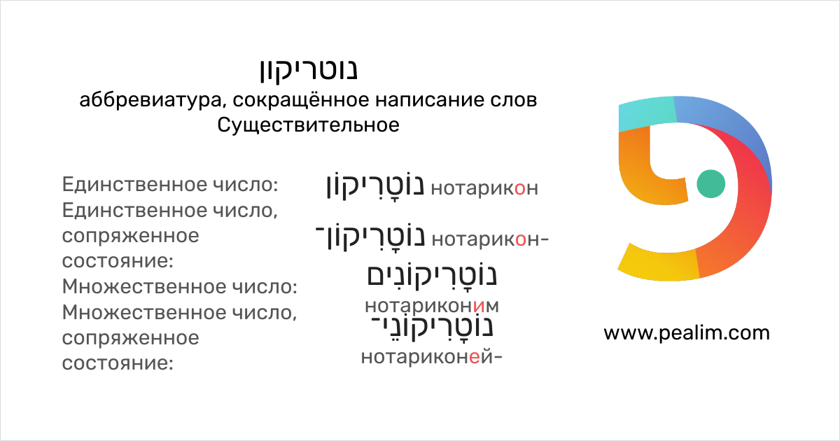 נוטריקון – аббревиатура, сокращённое написание слов – Таблицы спряжения ...